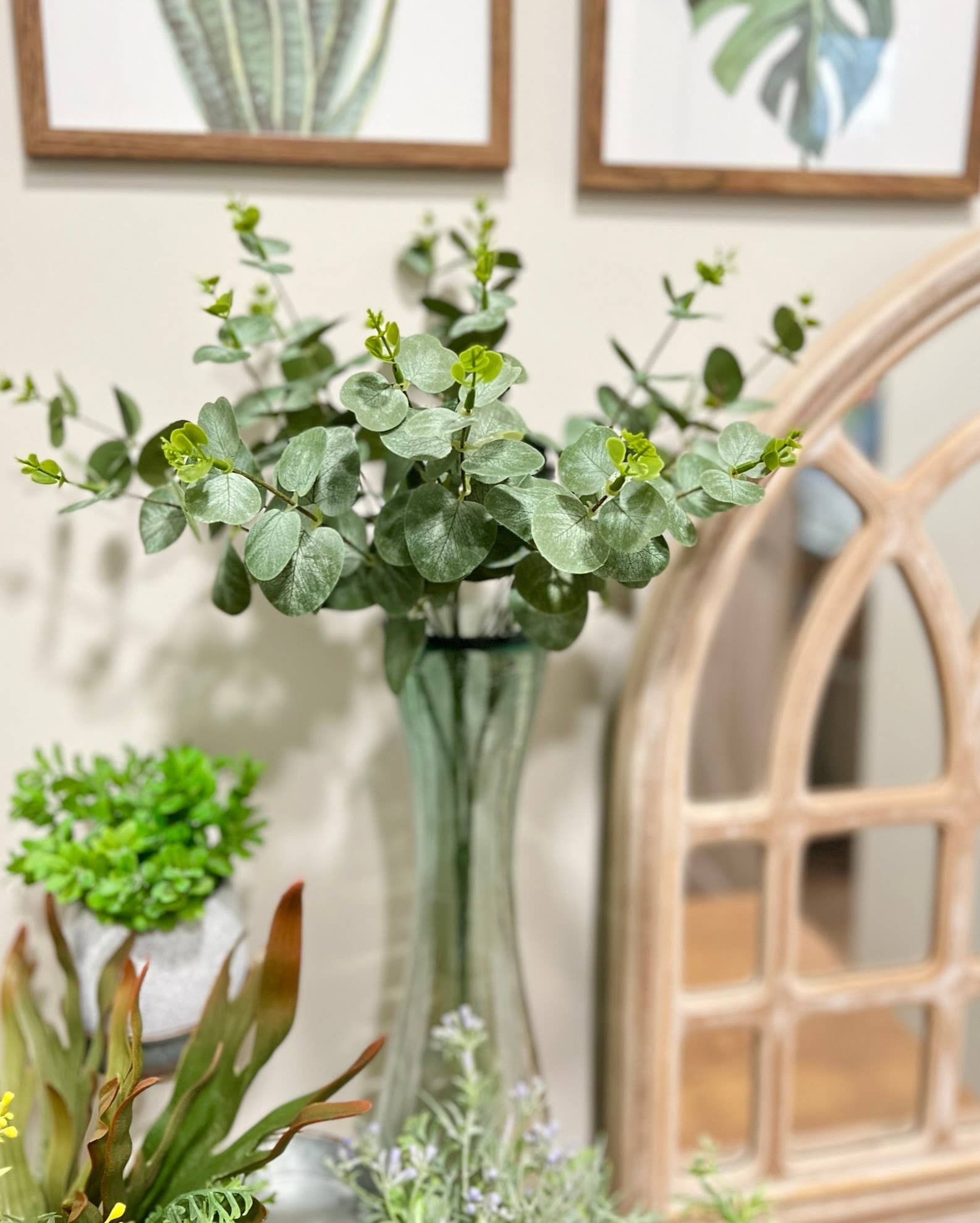 20"Green Grey Artificial Spiral Eucalyptus Bush | Thistle and Thyme ...